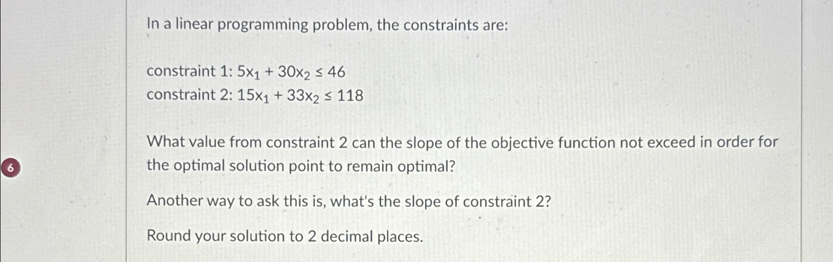 Solved In a linear programming problem, the constraints | Chegg.com