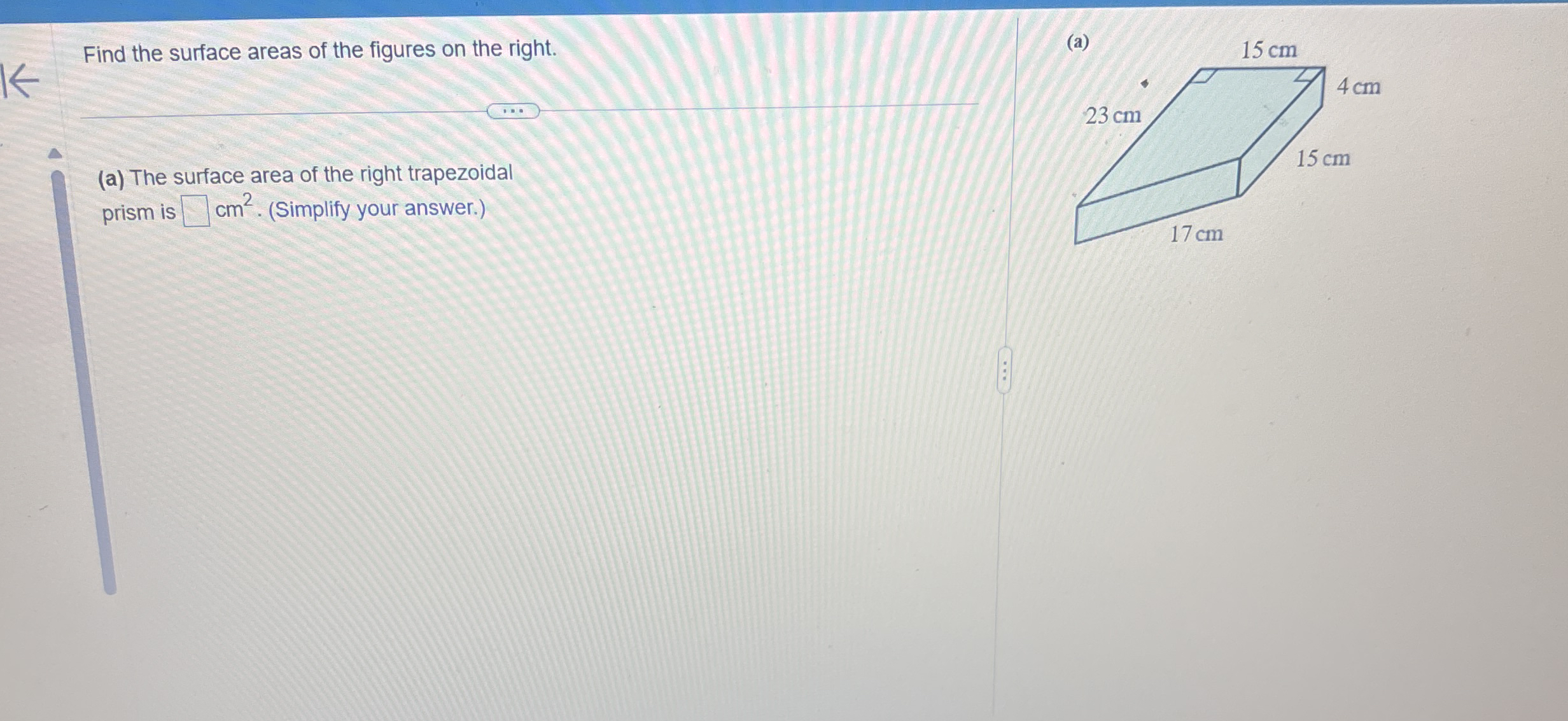 Solved Find the surface areas of the figures on the | Chegg.com