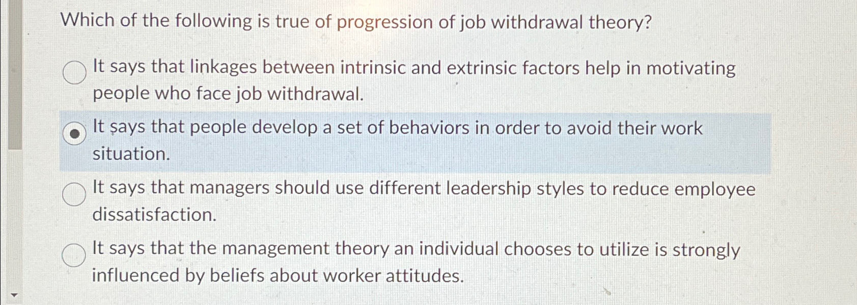 Solved Which of the following is true of progression of job | Chegg.com