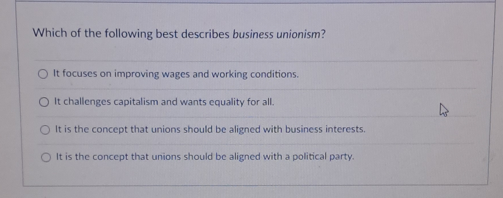 Solved Which of the following best describes business | Chegg.com