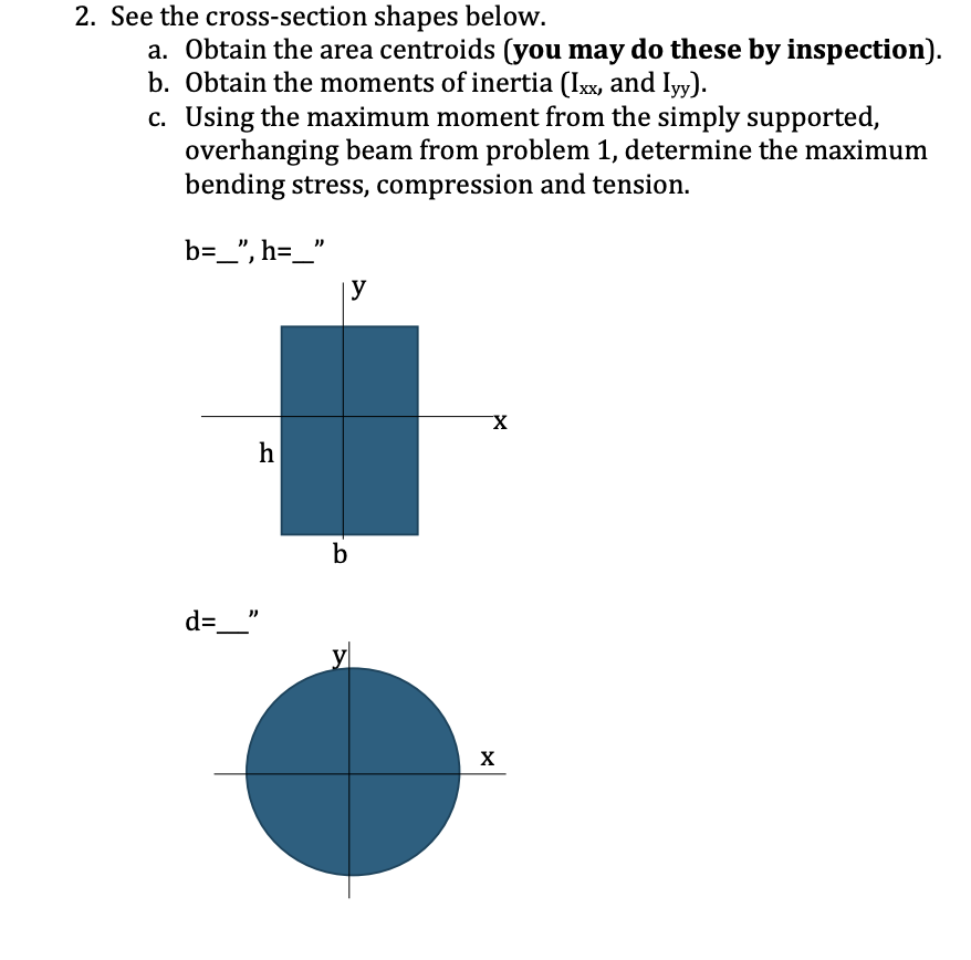 Solved See the cross-section shapes below.a. ﻿Obtain the | Chegg.com