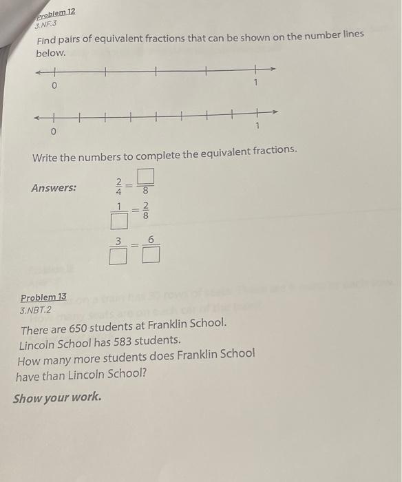 Solved Problem 12 3.163 Find pairs of equivalent fractions | Chegg.com