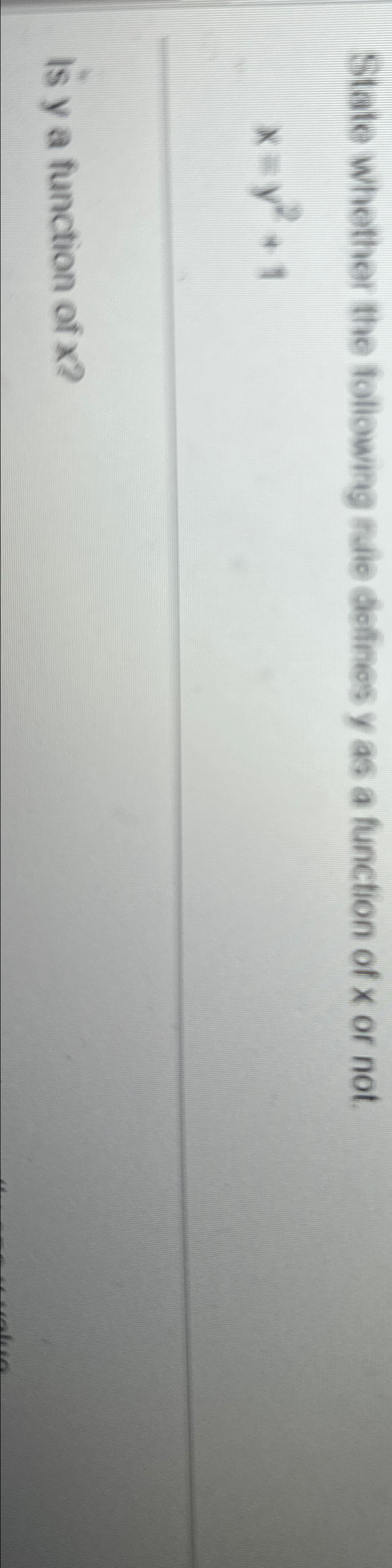 Solved State whether the foliowing rute doflnes y ﻿as a | Chegg.com