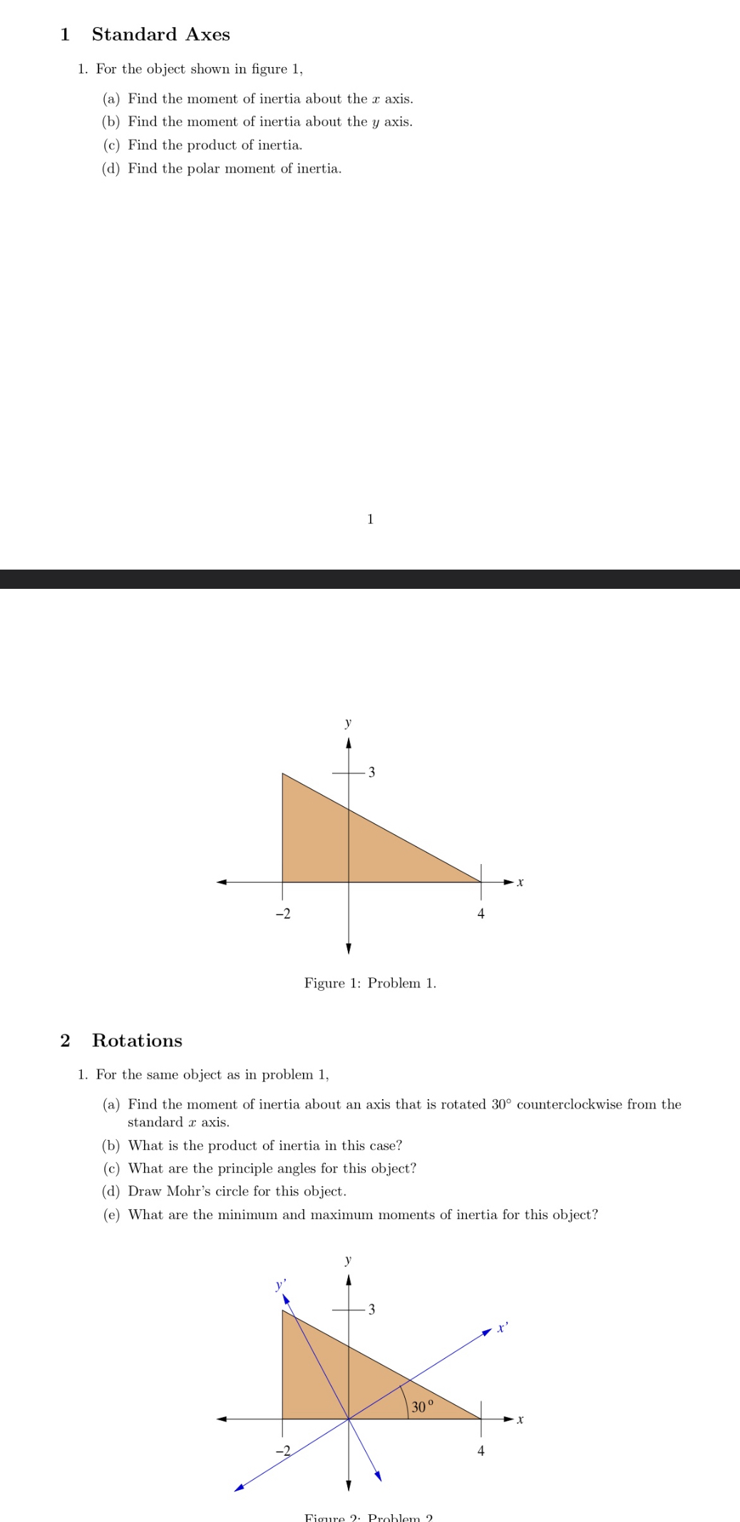 Solved 1 ﻿Standard AxesFor the object shown in figure 1,(a) | Chegg.com