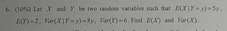 Solved Let x ﻿and Y ﻿be two random variables such that | Chegg.com