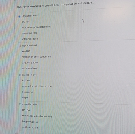 Solved Reference points/limits are valuable in negotiation | Chegg.com
