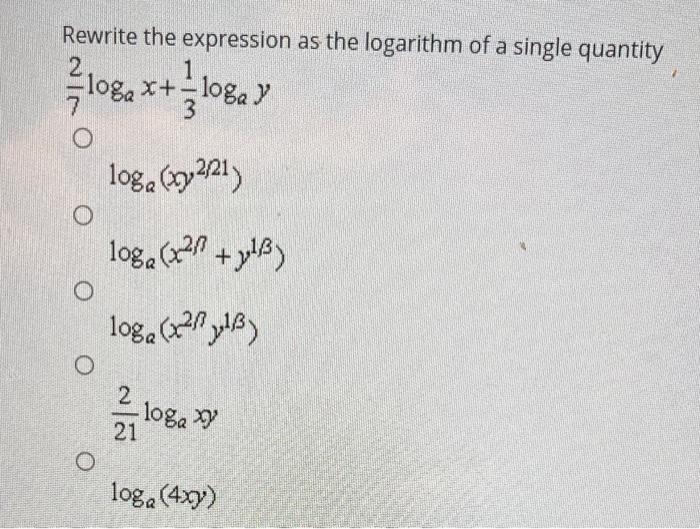 Solved Rewrite the expression as the logarithm of a single | Chegg.com