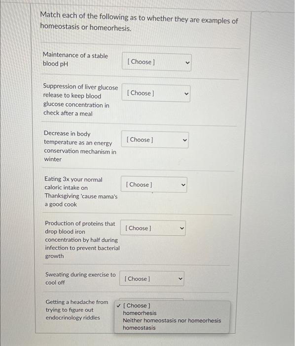 Solved Match each of the following as to whether they are | Chegg.com