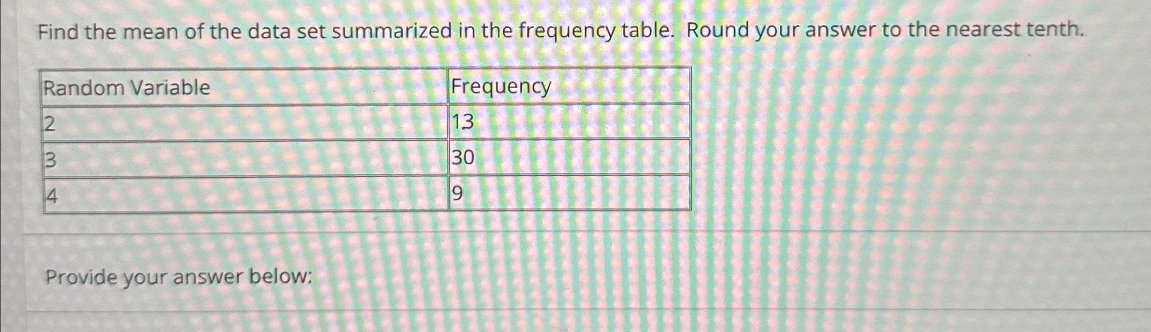 Solved Find the mean of the data set summarized in the | Chegg.com