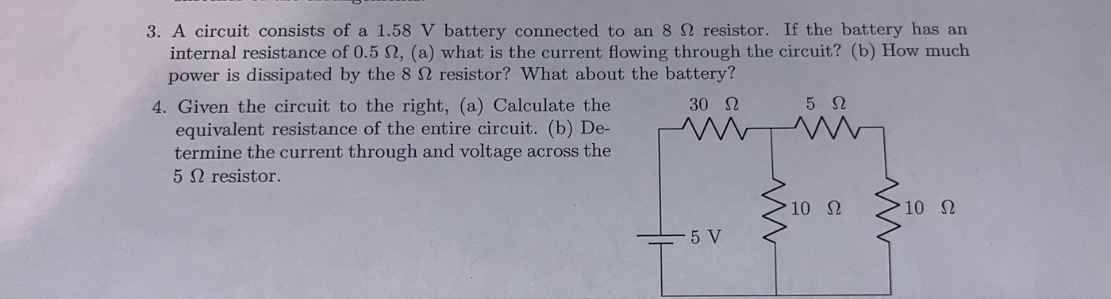 Solved A circuit consists of a 1.58V ﻿battery connected to | Chegg.com