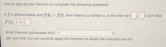 Solved Use an appropriate theorem to complete the following | Chegg.com