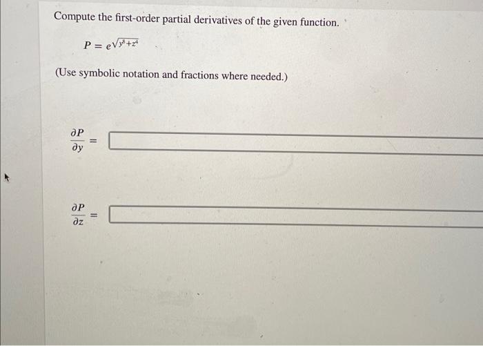 Solved Compute the first-order partial derivatives of the | Chegg.com