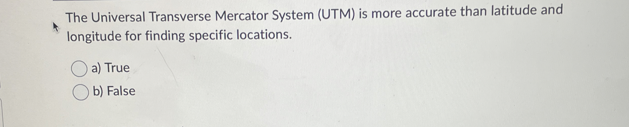 Solved The Universal Transverse Mercator System (UTM) ﻿is | Chegg.com