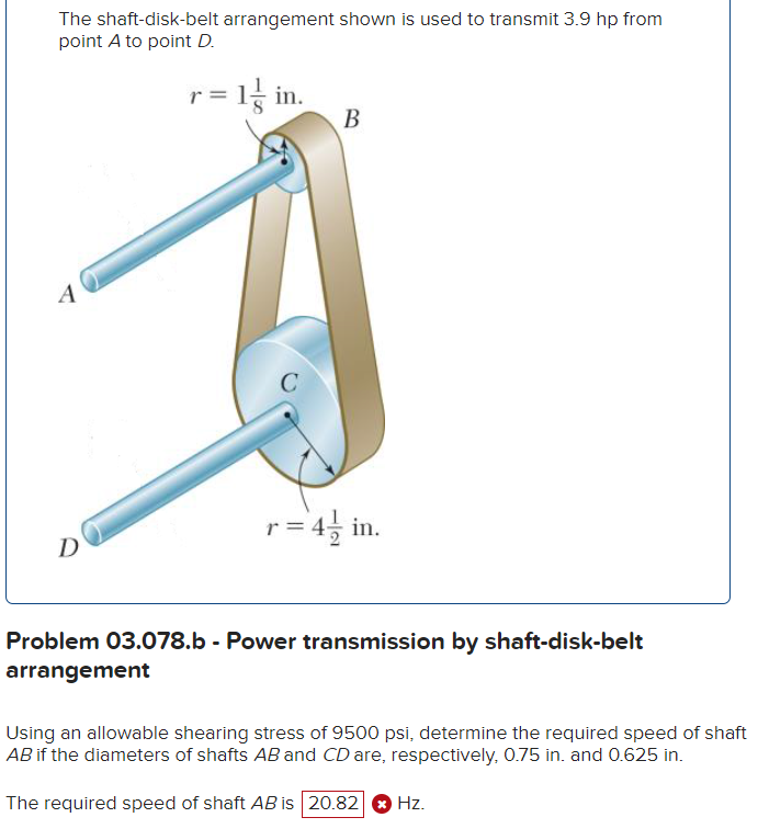 Solved The shaft-disk-belt arrangement shown is used to | Chegg.com