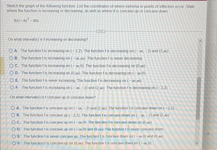 Solved Sketch the graph of the following function. List the | Chegg.com
