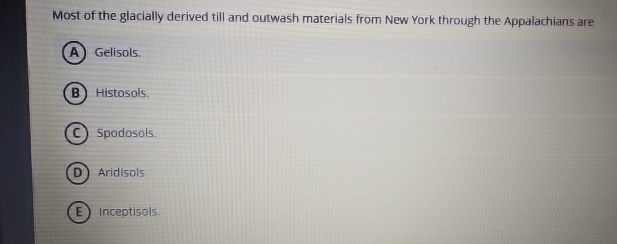 Solved Most of the glacially derived till and outwash | Chegg.com