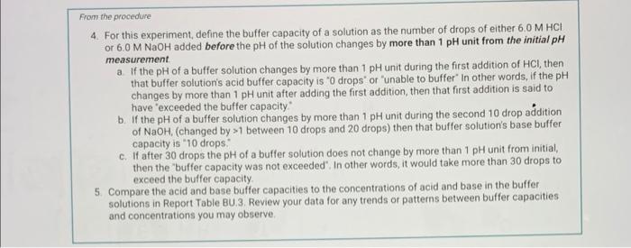 Solved Report Table BU.5b: Buffer capacities when adding | Chegg.com