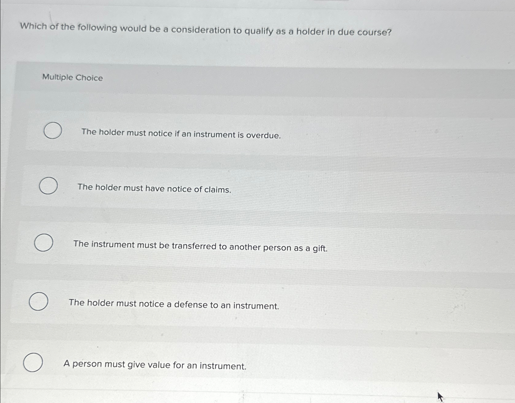 Solved Which of the following would be a consideration to | Chegg.com