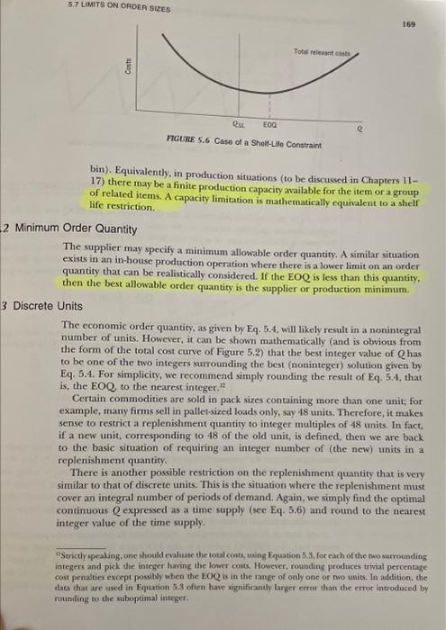 Solved The basic economic order quantity that we derived | Chegg.com