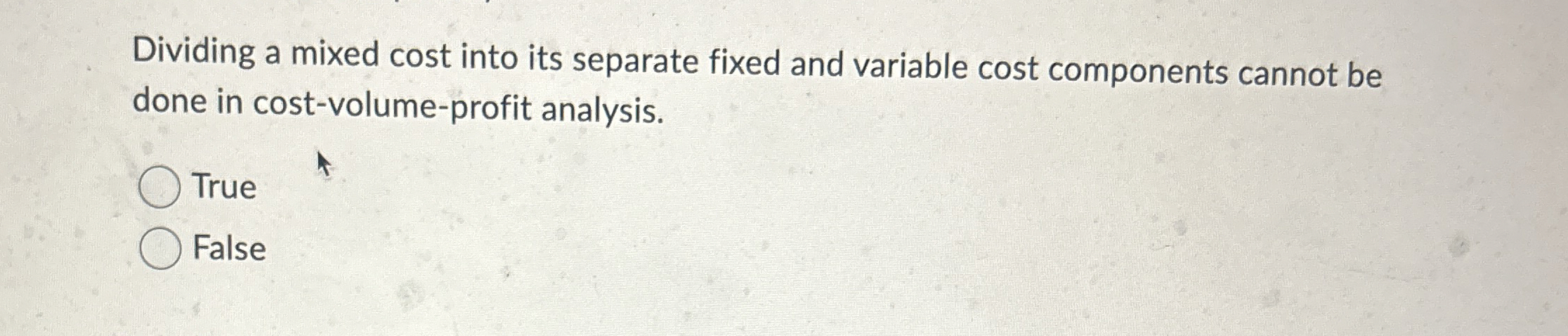 Solved Dividing a mixed cost into its separate fixed and | Chegg.com
