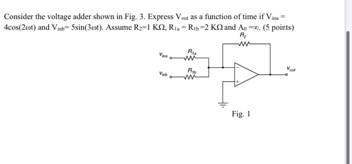 Solved Consider the voltage adder shown in Fig. 3. Express | Chegg.com