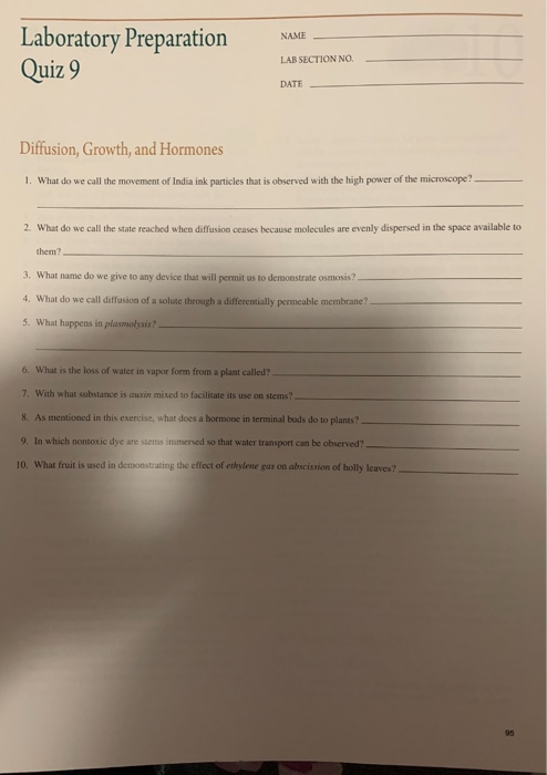 Solved Review Questions 8 NAME LAB SECTION NO. DATE 1. In | Chegg.com