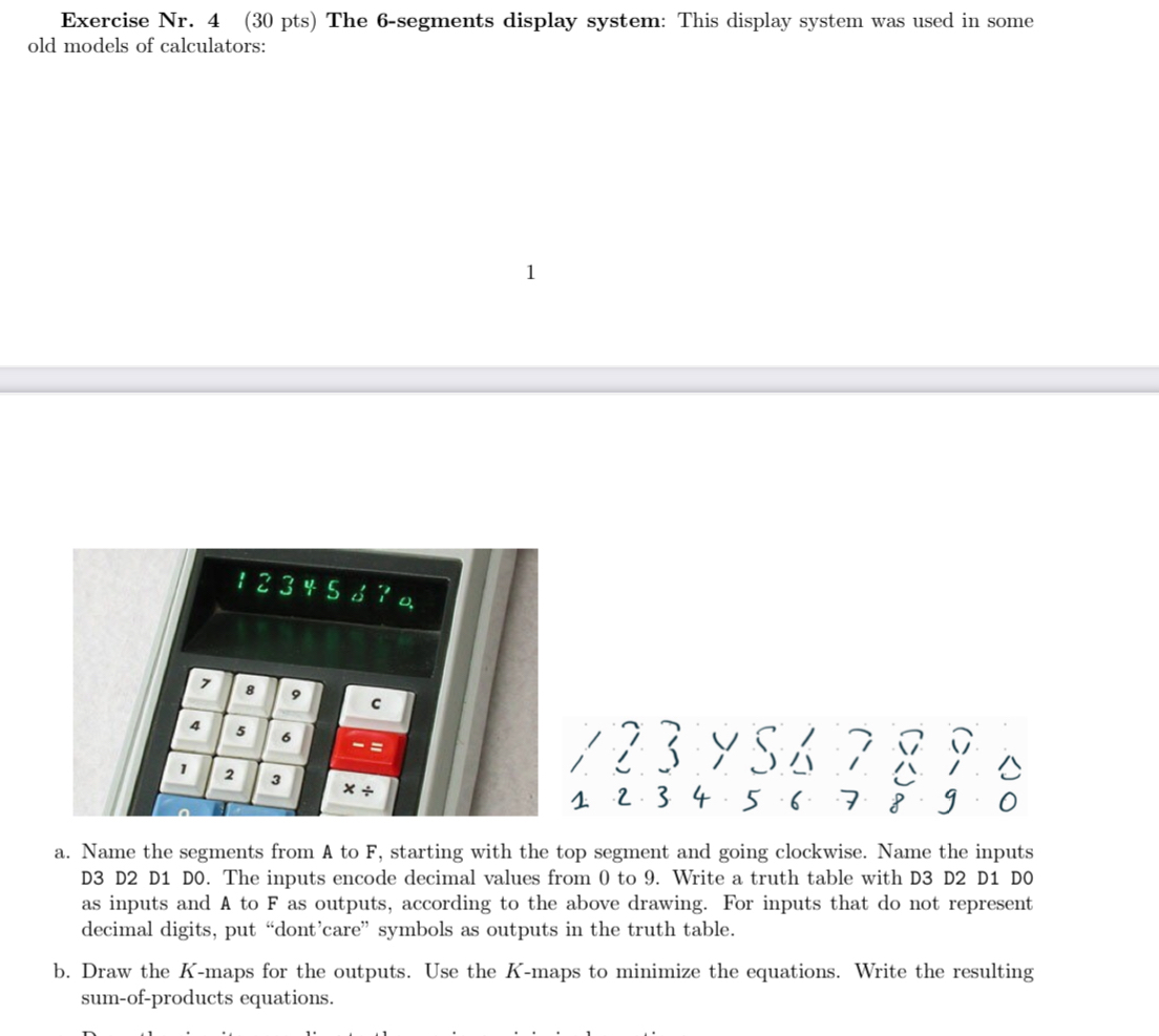 Solved The 6-segments display system: This display system | Chegg.com