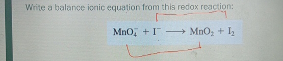 Solved Write a balance ionic equation from this redox | Chegg.com