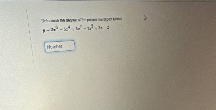 Solved Determine the degree of the polynomial shown | Chegg.com