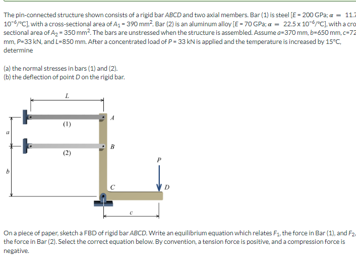 Solved The pin-connected structure shown consists of ﻿a | Chegg.com