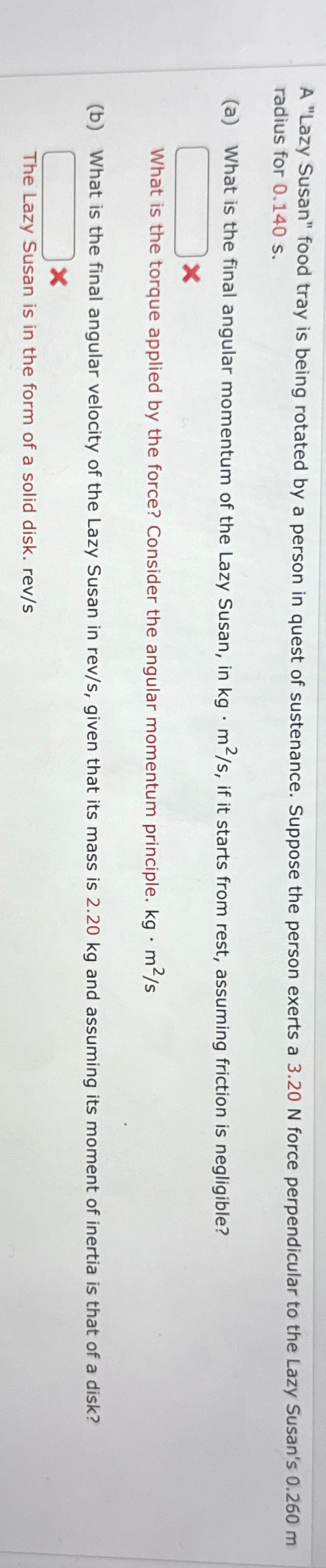 Solved A "Lazy Susan" food tray is being rotated by a person | Chegg.com