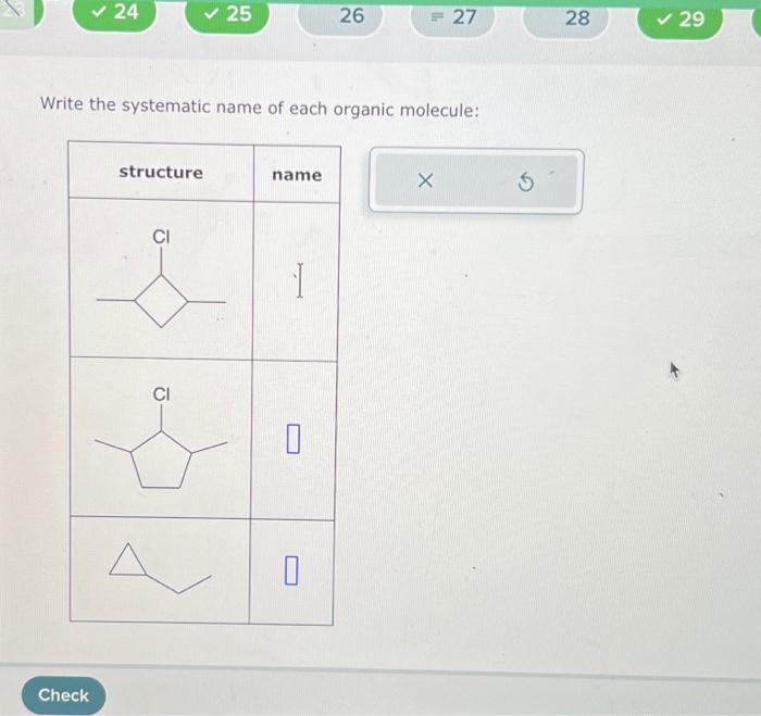 Solved Write the systematic name of each organic molecule: | Chegg.com