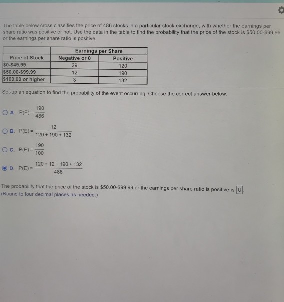 Solved The table below cross classifies the price of 486 | Chegg.com