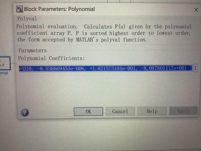 Solved P(u) O(P) = 5 Polynomial Block Parameters: | Chegg.com