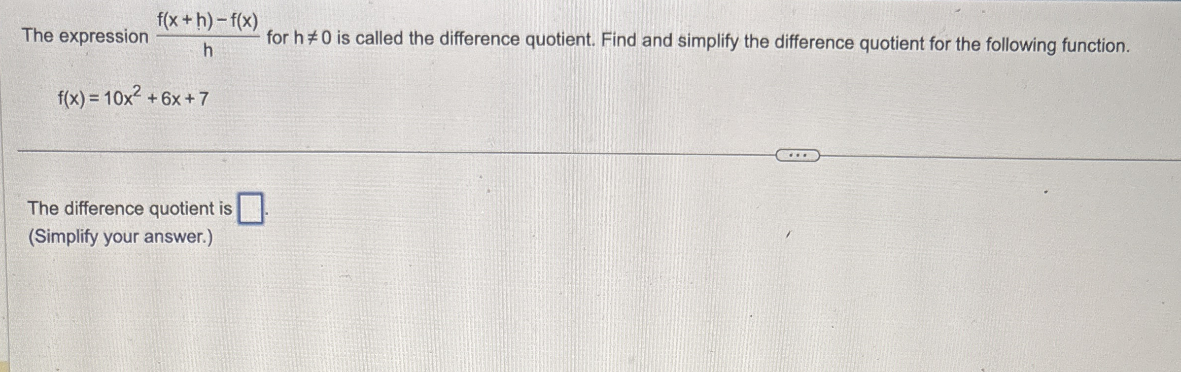 Solved The expression f(x+h)-f(x)h ﻿for h≠0 ﻿is called the | Chegg.com