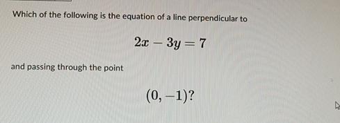 Solved Which of the following is the equation of a line | Chegg.com