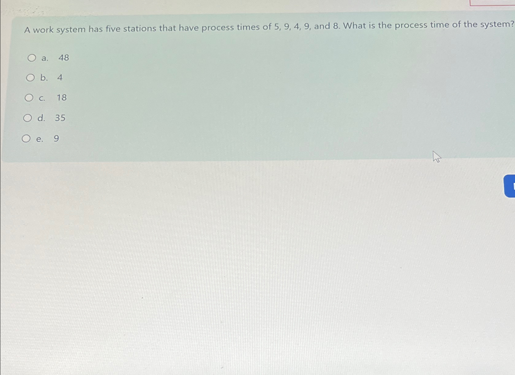 Solved A work system has five stations that have process | Chegg.com