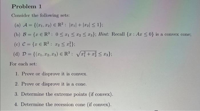 Solved Consider the following sets: (a) | Chegg.com