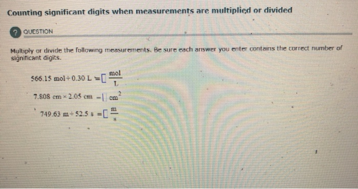 Solved Counting significant digits when measurements are | Chegg.com