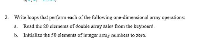 Solved Write loops that perform each of the following | Chegg.com