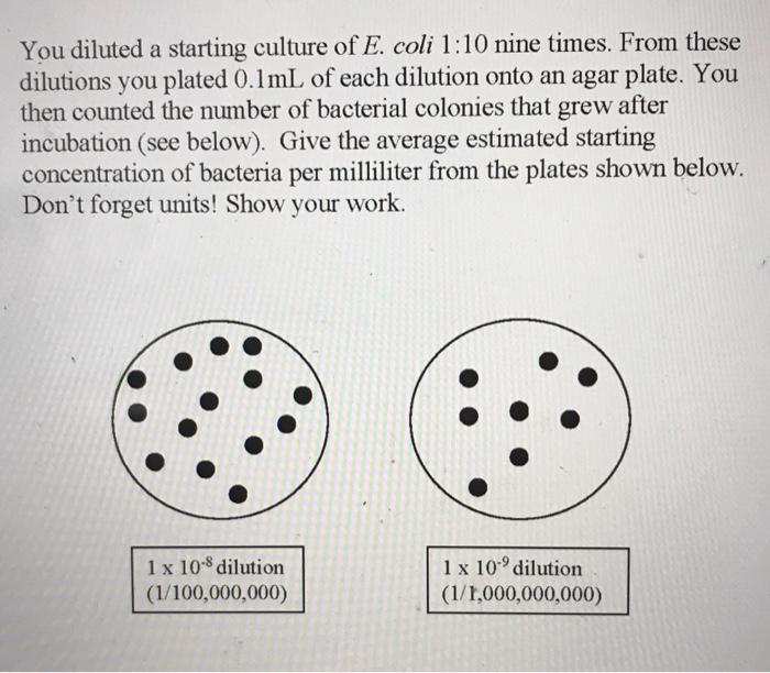 Solved Solve the following dilution series problem showing | Chegg.com