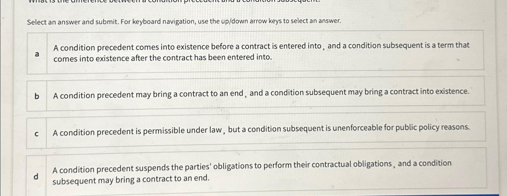 Solved Select an answer and submit. For keyboard navigation, | Chegg.com