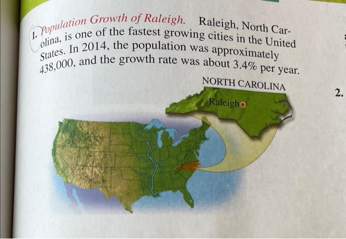 Solved 1. Population Growth of Raleigh. Raleigh, North Car- | Chegg.com