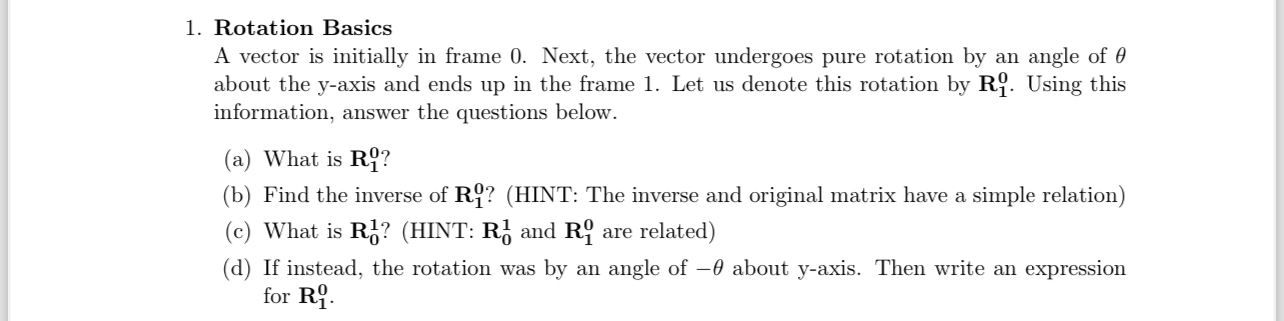 Solved Rotation BasicsA vector is initially in frame 0 . | Chegg.com