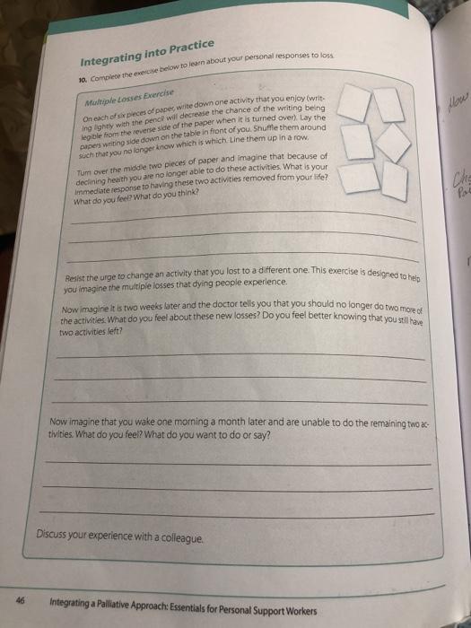 Integrating into Practice 10. Complete these below to | Chegg.com