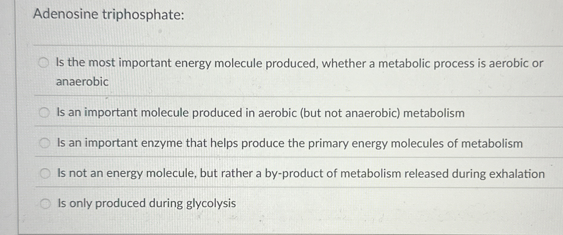 Solved Adenosine triphosphate:Is the most important energy | Chegg.com