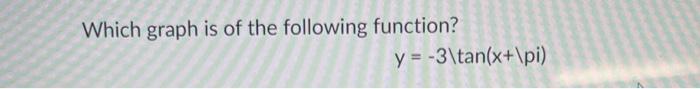 Solved Which graph is of the following function? | Chegg.com