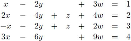 Solved x - 2y + 3w = 1 2x - 4y + z + 4w = 2 -x - 2y + z + | Chegg.com