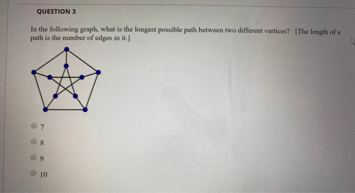 Solved QUESTION 3 In the following graph, what is the | Chegg.com