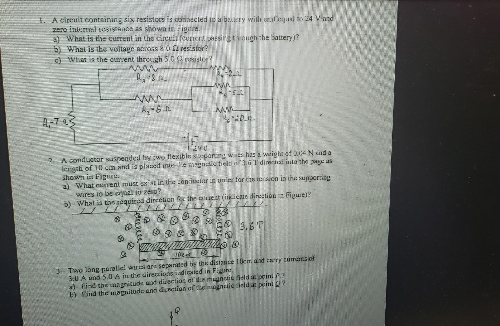 Solved A circuit containing six resistors is connected to a | Chegg.com